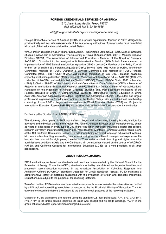 Academic Credentials Report | PDF