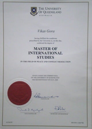 Master of International Studies Diploma | PDF