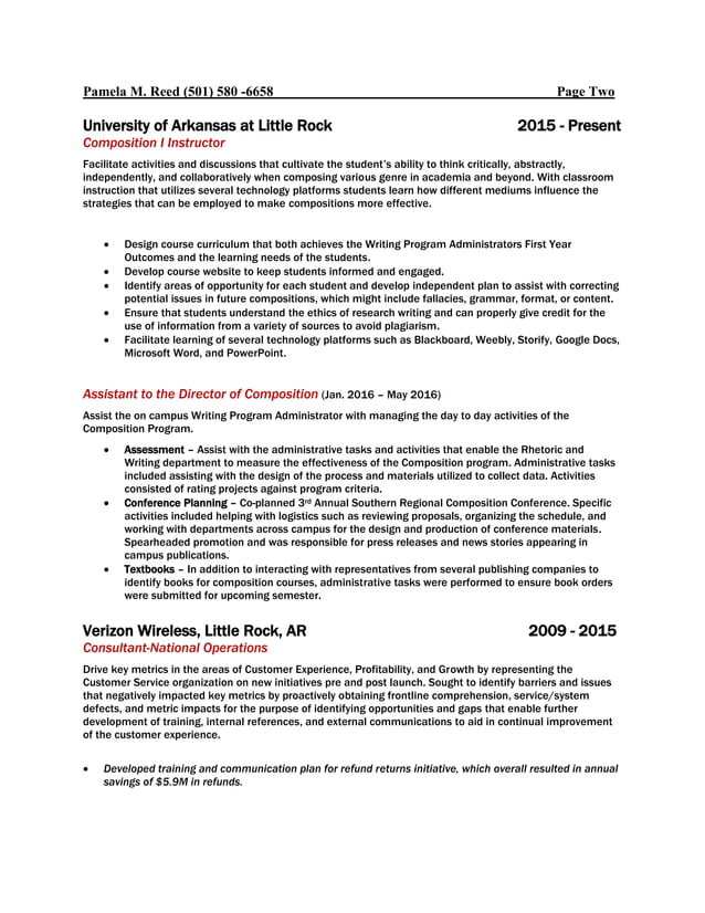 Pamela Reed Resume.rev1.7 | PDF