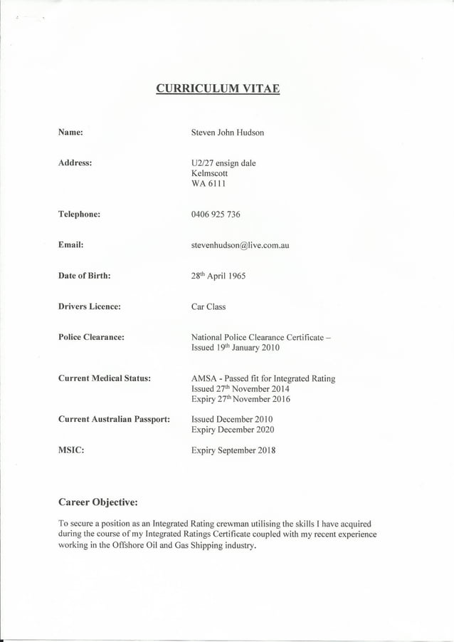 Steven Hudson Resume & Certificates 21 04 15 | PDF