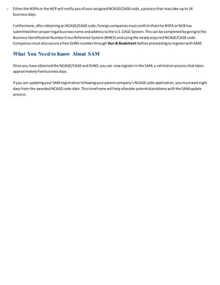 NCAGE and SAM Blog | DOCX | Technology & Computing