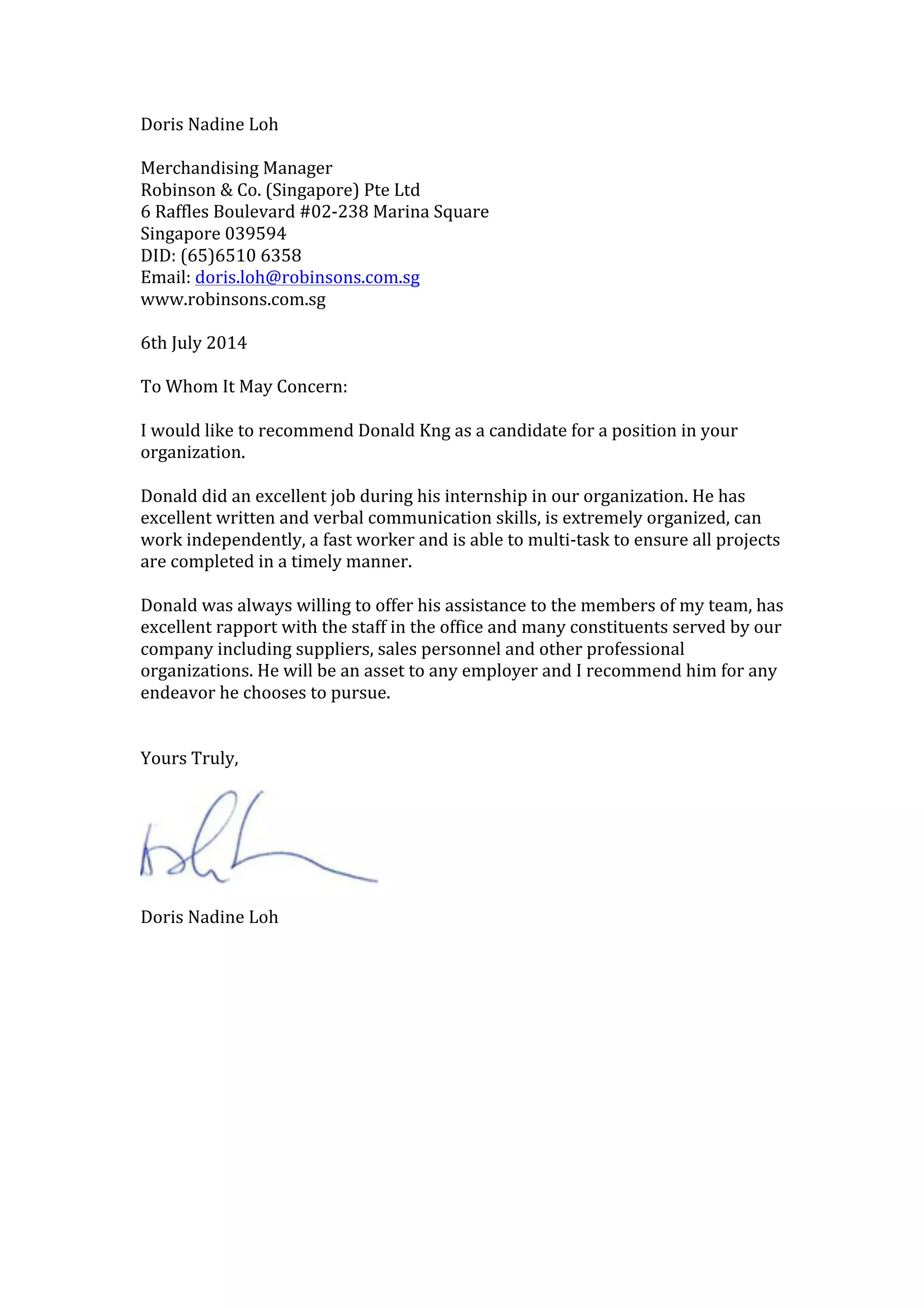 Recommendation Letter | PDF