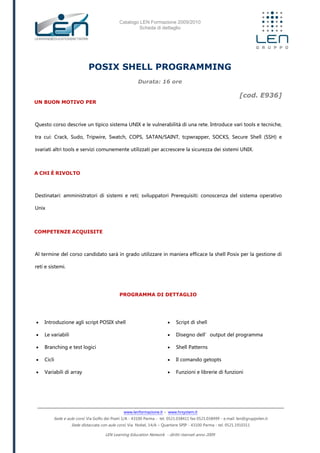 Posix shell programming - Scheda corso LEN | PDF