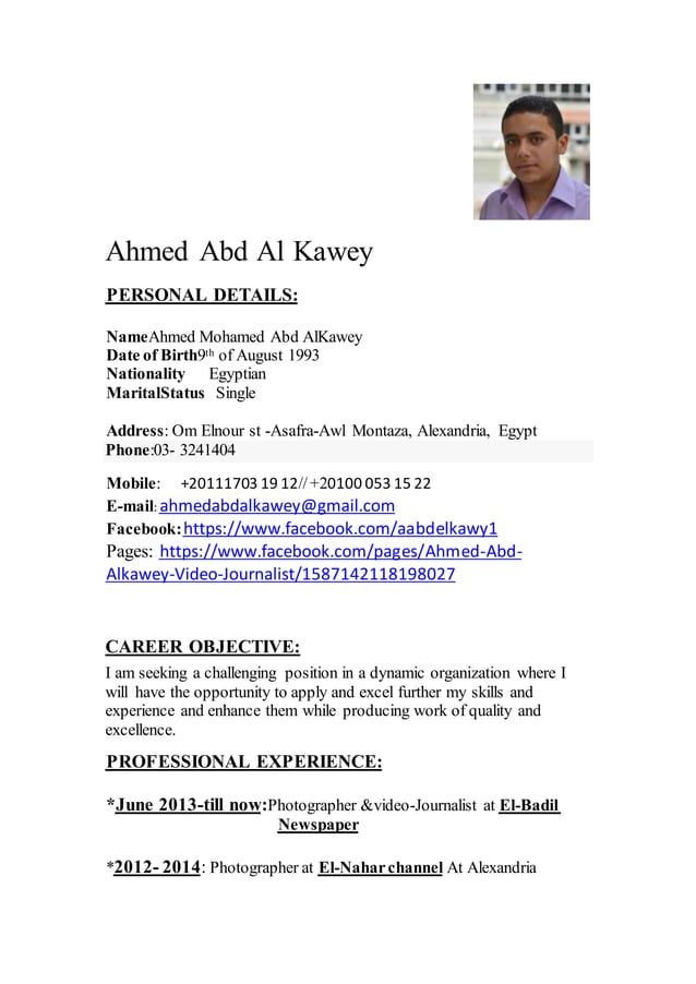 Ahmed Abd Alkawey CV | DOCX