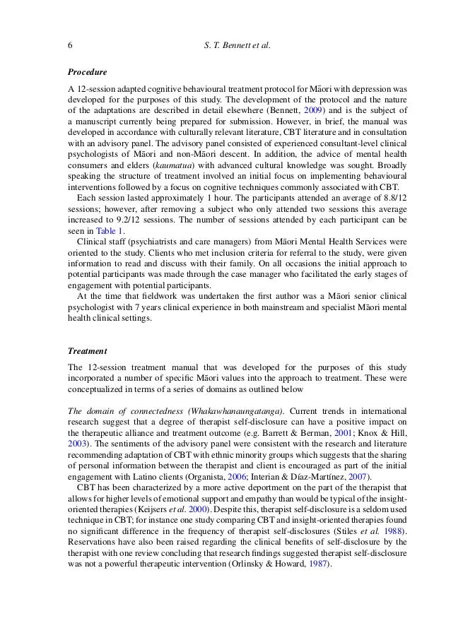 Bennett et al 2014 The CBT