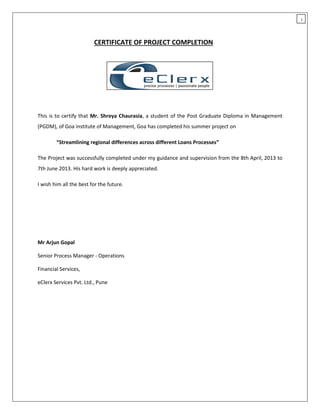 Internship Final Report_eClerx | PDF