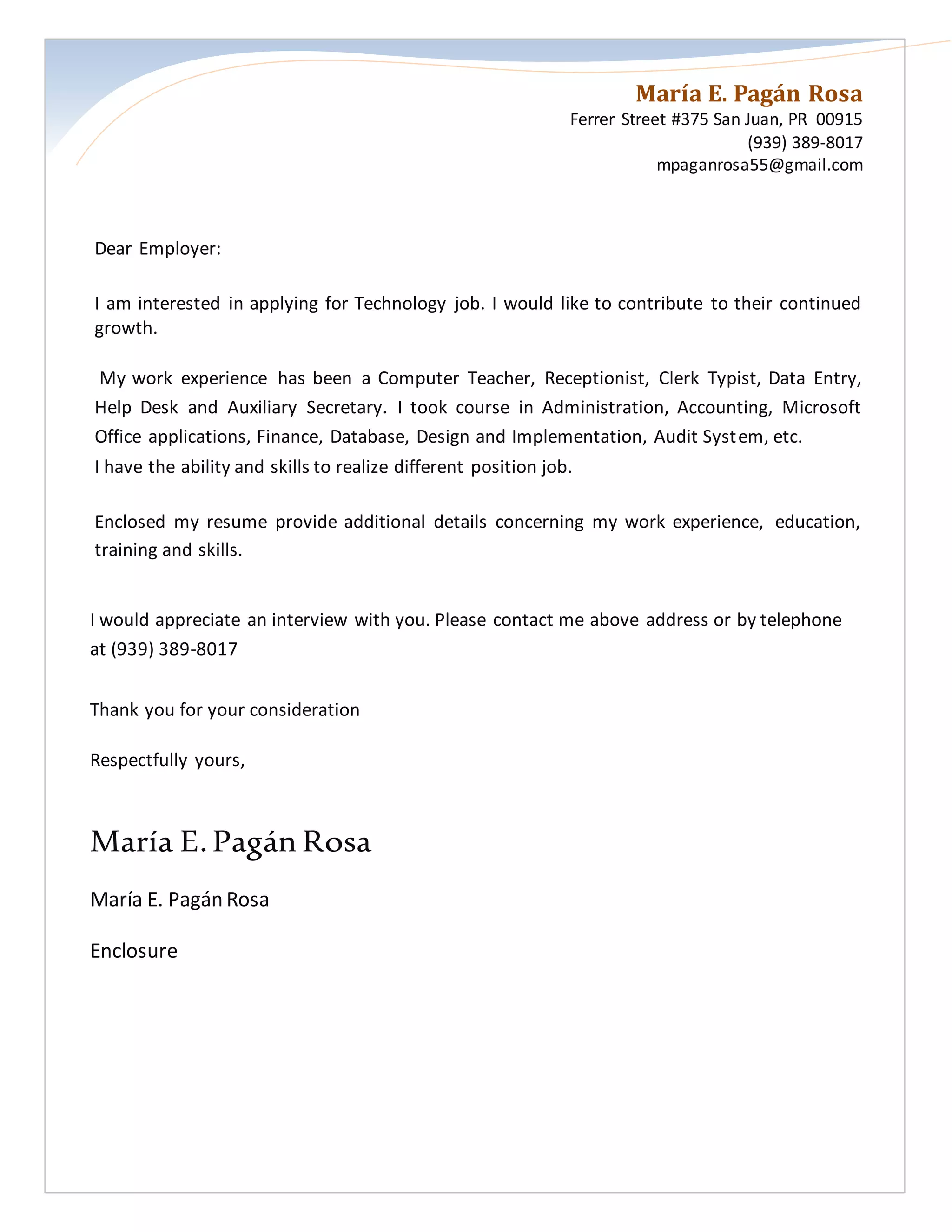 Resume MARIA E PAGAN (REVISADO) | DOCX | Technology & Computing