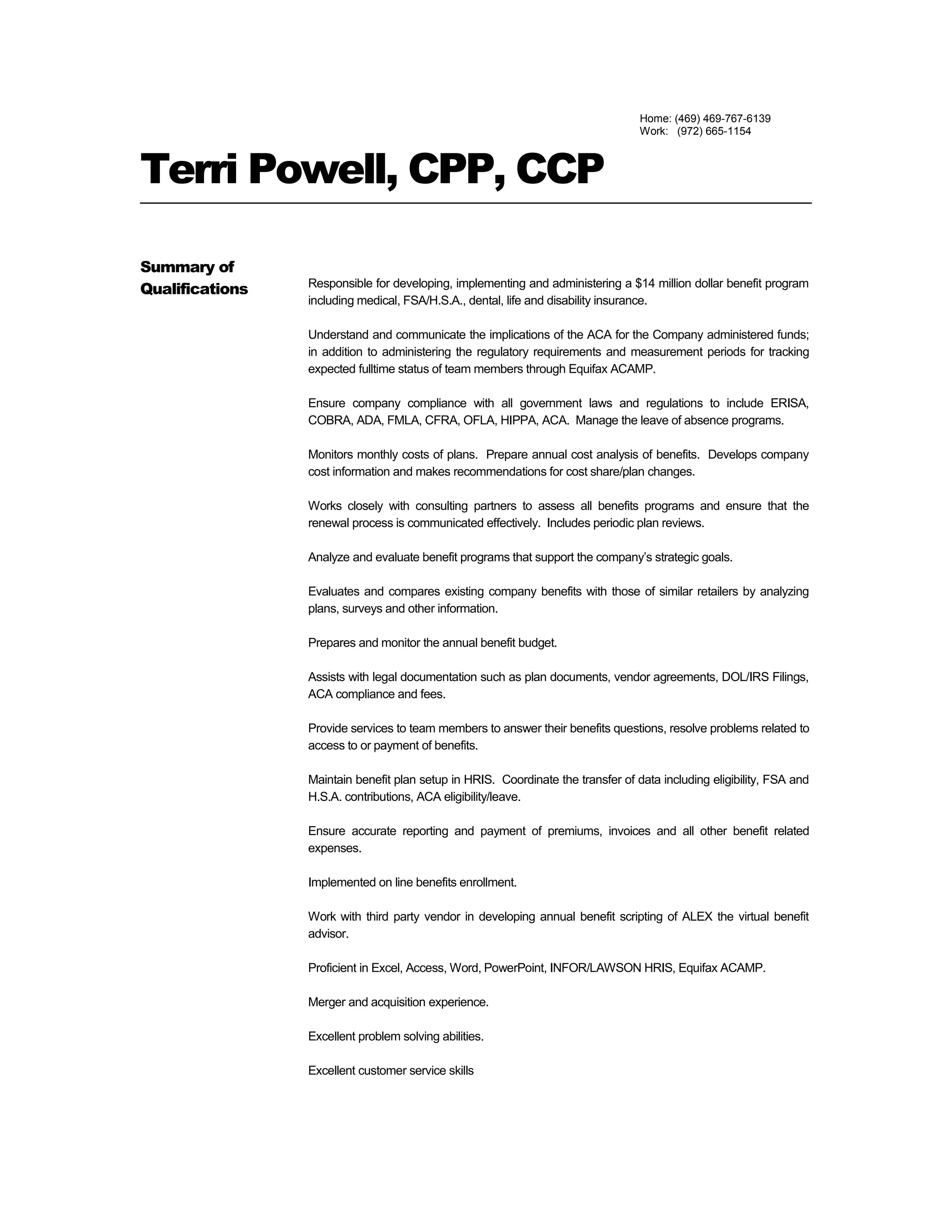 Terri resume cinemark | DOC