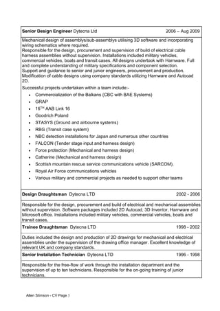 Allen Stimson CV5 | PDF | Technology & Computing