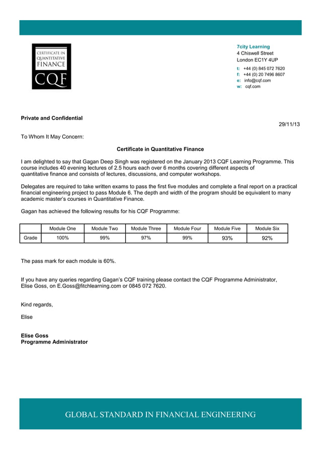 CQF_Mark_Sheet | PDF