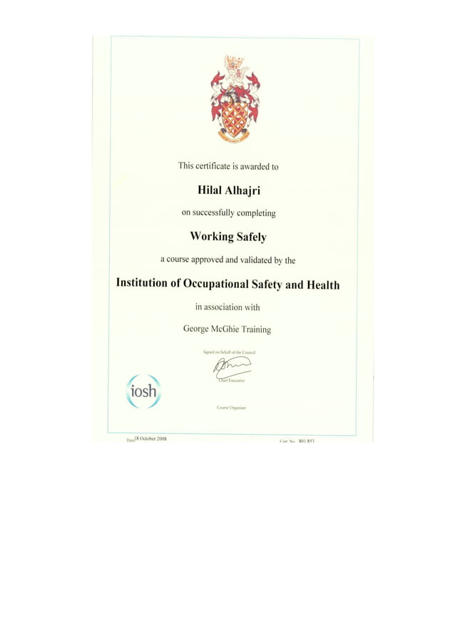 IOSH Working Safely | PDF