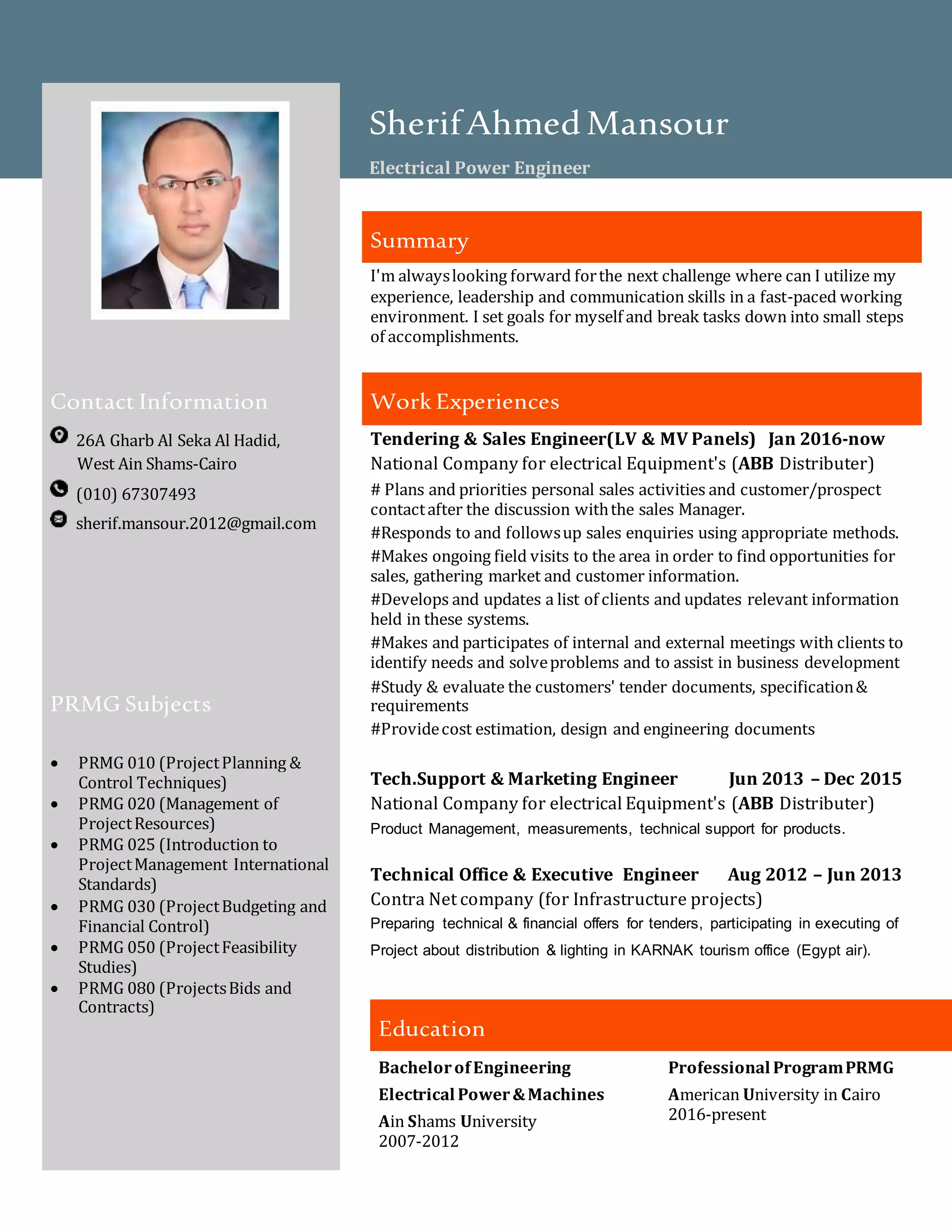 Sherif Mansour(CV) | PDF