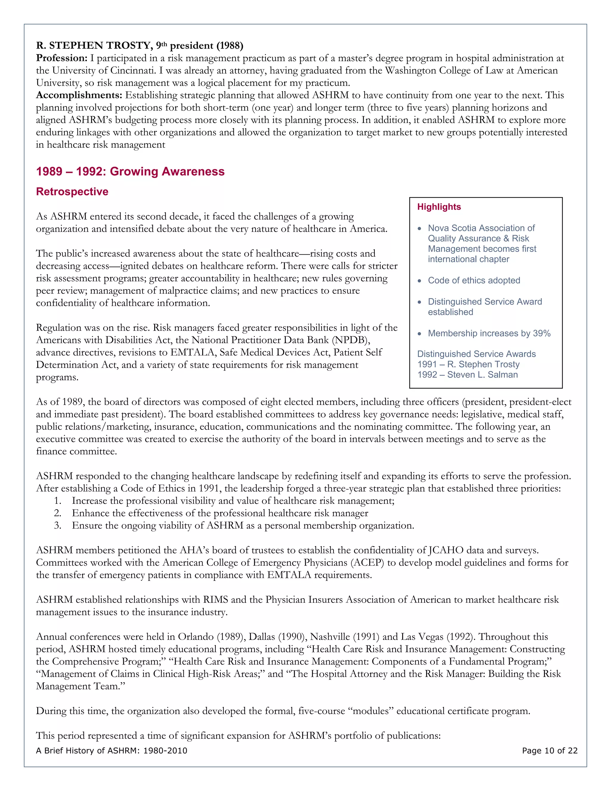 A_Brief_History_of_ASHRM | PDF