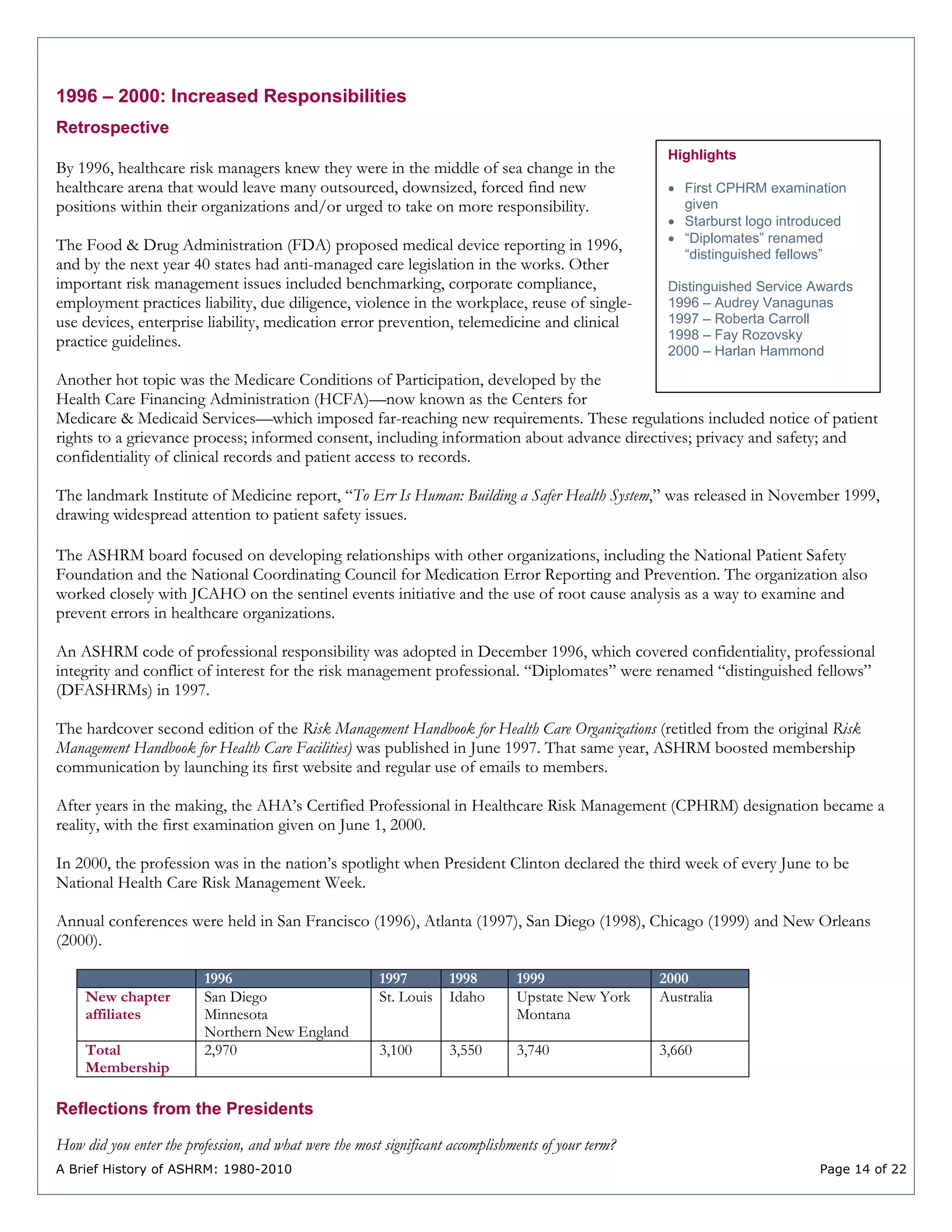 A_Brief_History_of_ASHRM | PDF