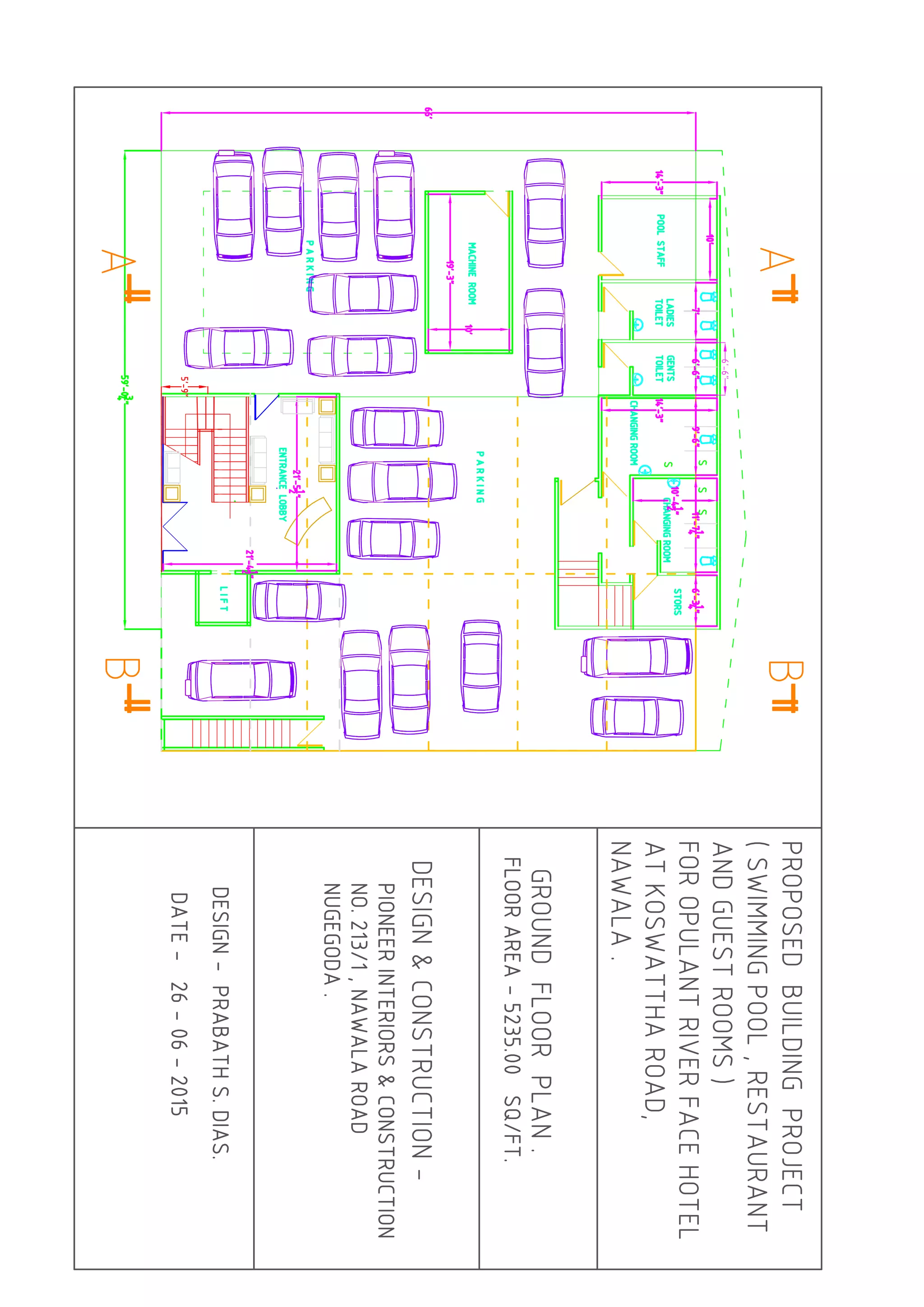 FINAL DRAWING - OPULANT RIVER FACE HOTEL SWIMMING POOL - GROUND FLOOR ...