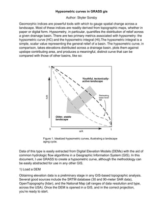 Derive hypsometric curves in GRASS GIS | PDF