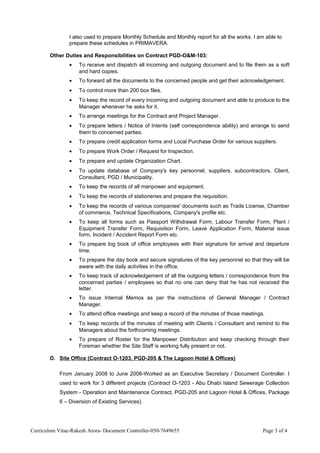 Curriculum Vitae-Senior Document Controller-Total 18.5 Years UAE ...