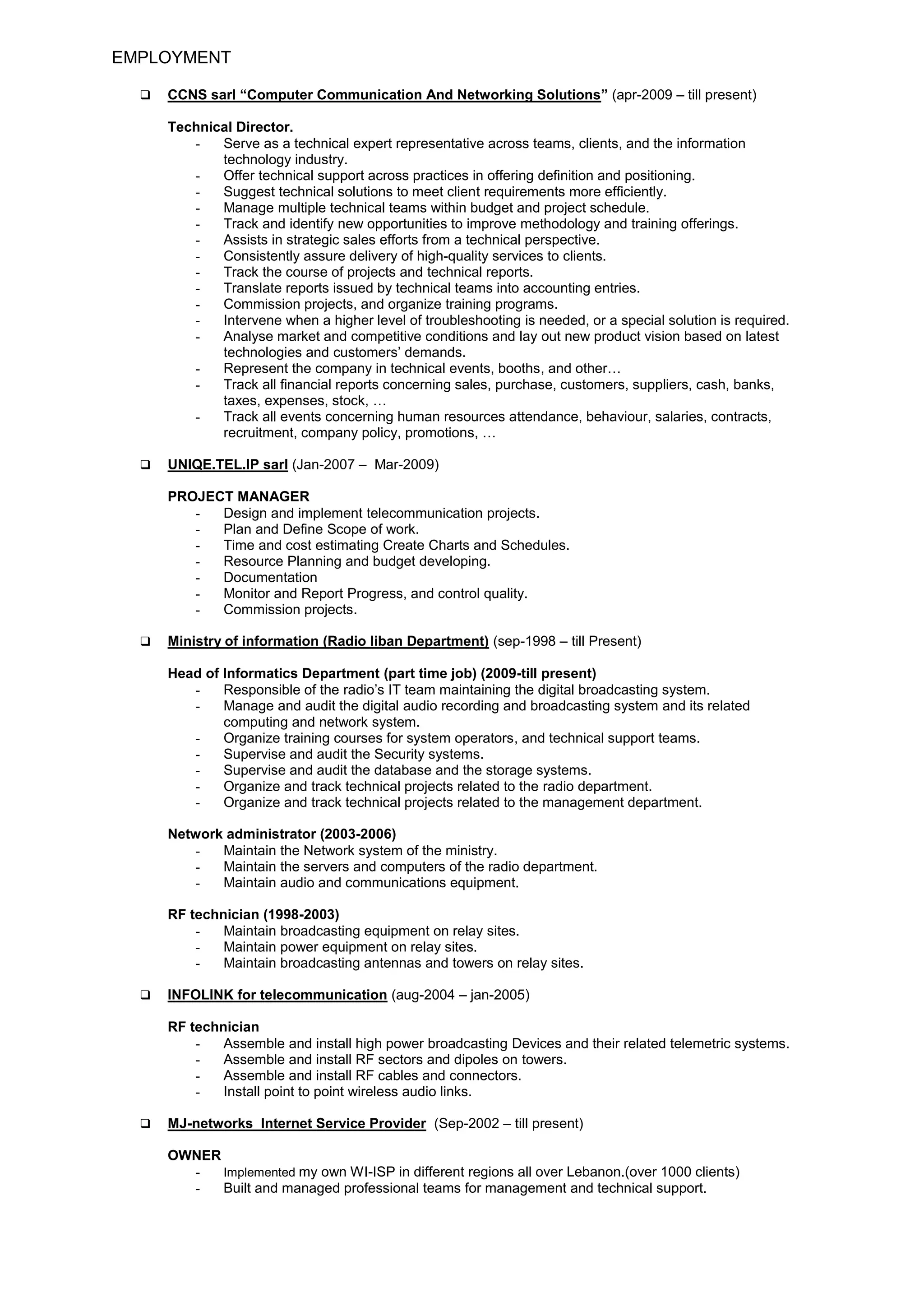 mark Abi Habib CV rev3 | PDF | Computing | Technology & Computing