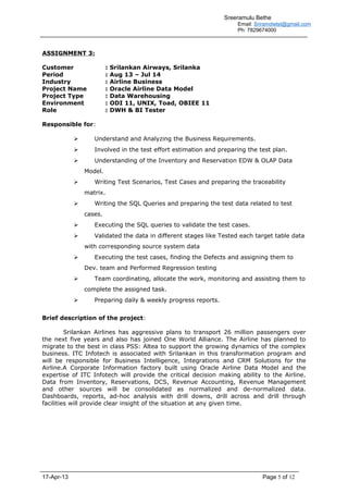 DWBI Testing Profile | DOC