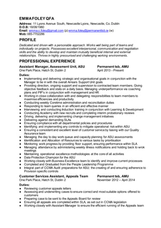 Emma Foley CV | PDF