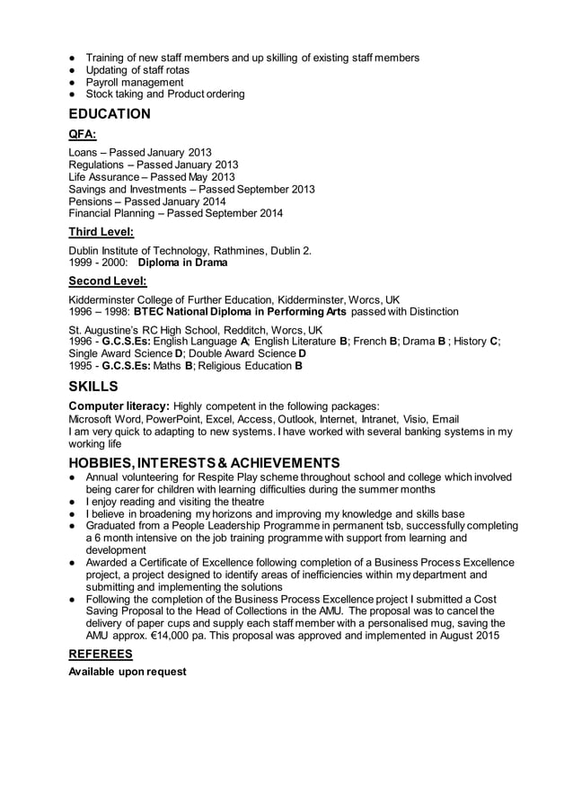 Emma Foley CV | PDF