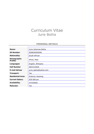 CV - Jurie Botha | DOC