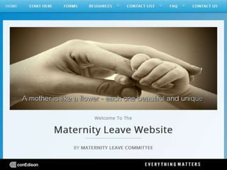 Maternity Leave Website Presentation | PPT