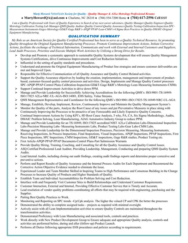 Marty Howard ASQ QM QE Resume 5.doc