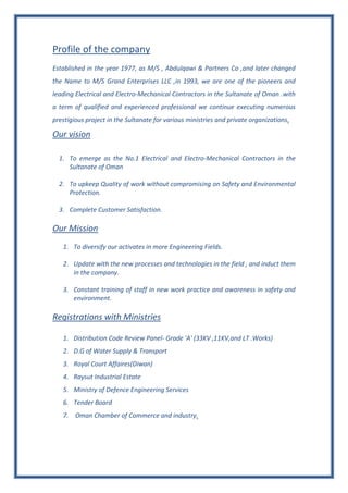 Company profile -Electrical 12 | PDF