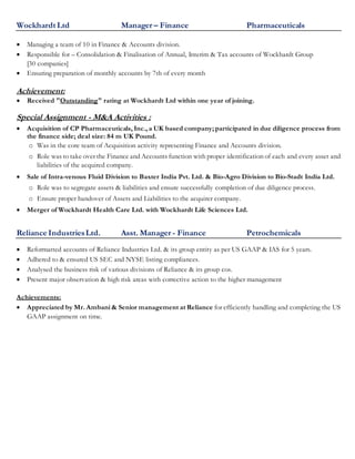 CA_Pravin Bubna_CV | DOCX | Mergers and Acquisitions | Business Banking & Finance