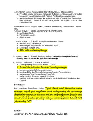 KONSEKUENSI KDH MELANGGAR UU ASN | PDF