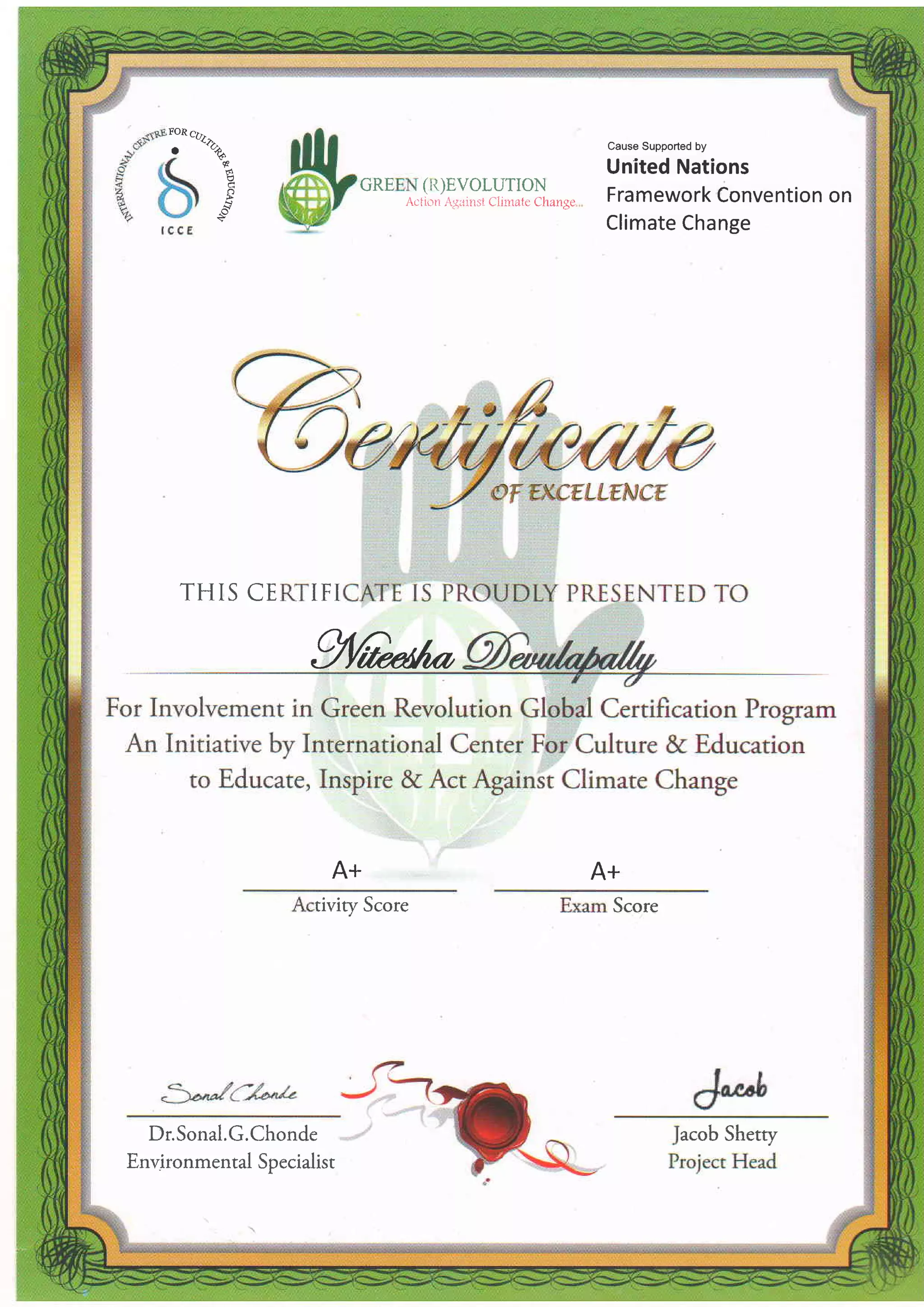 Green Revolution certificate | PDF