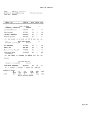 CU Transcript | PDF
