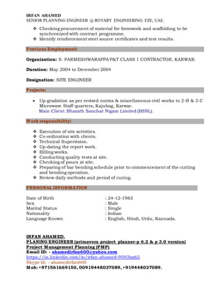 Updated IRFAN AHAMED CV (2) | DOCX