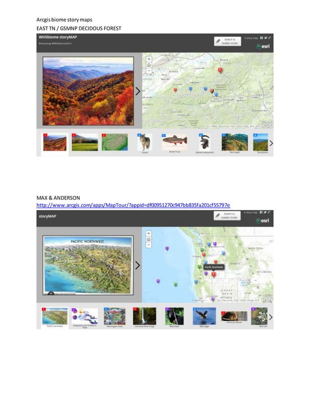 Arcgis biome story maps | DOCX