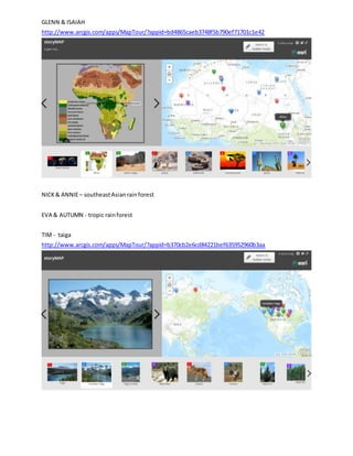 Arcgis biome story maps | DOCX