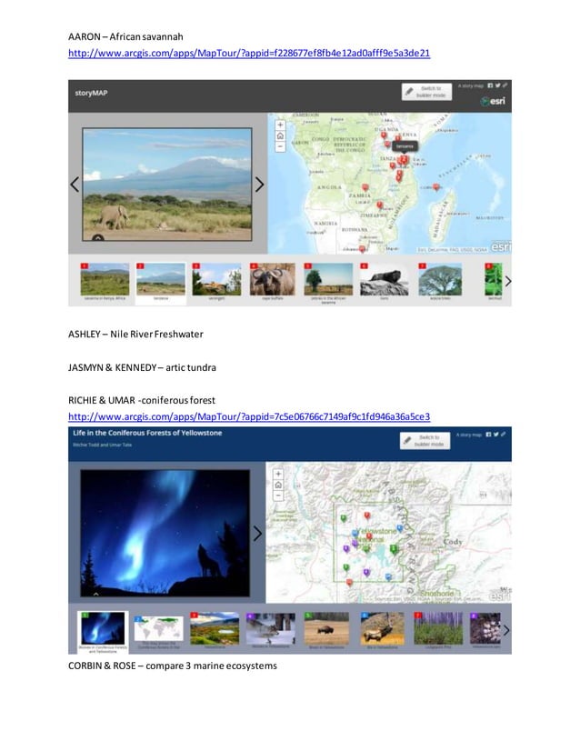 Arcgis biome story maps | DOCX