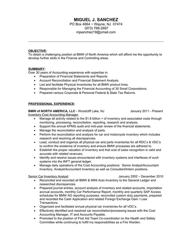 Miguel Sanchez Resume | DOC