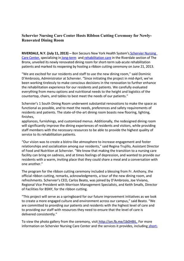 Ribbon Cutting Ceremony | DOC