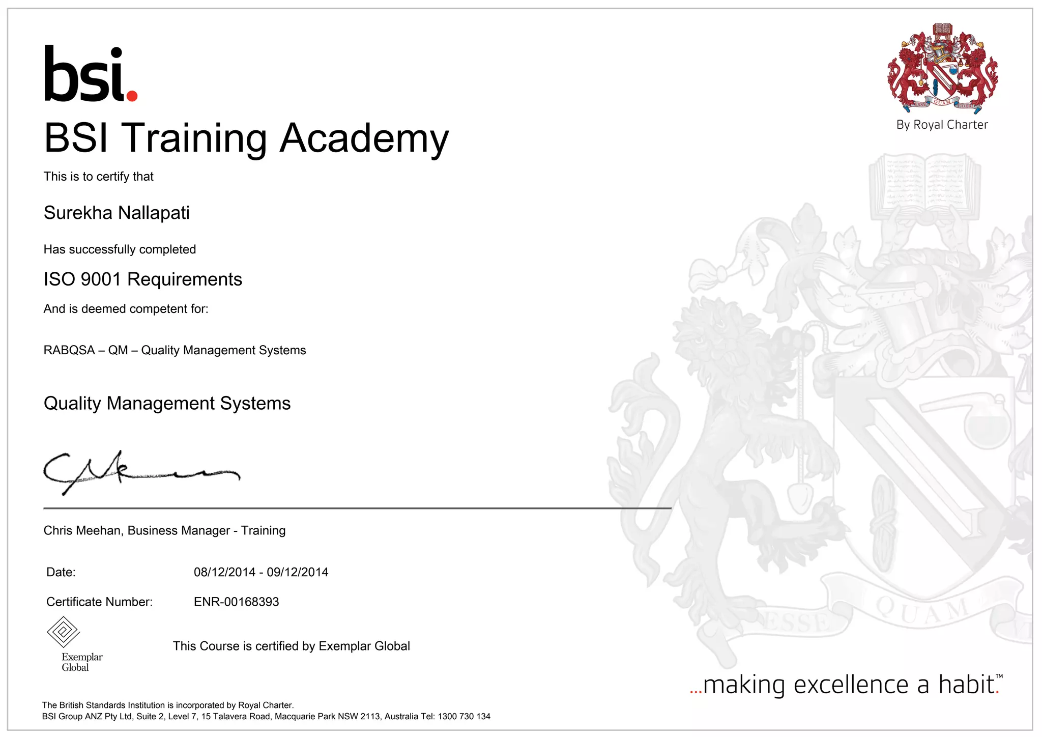 ISO 9001 Requirements Certificate | PDF