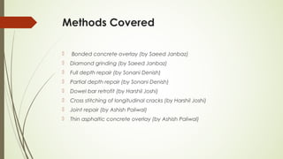 Concrete Pavement Rehabilitation Method | PPT