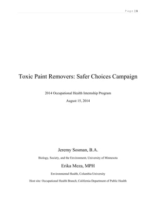 Final Report San Francisco - Toxic Paint Removers, Jeremy Sosman and ...