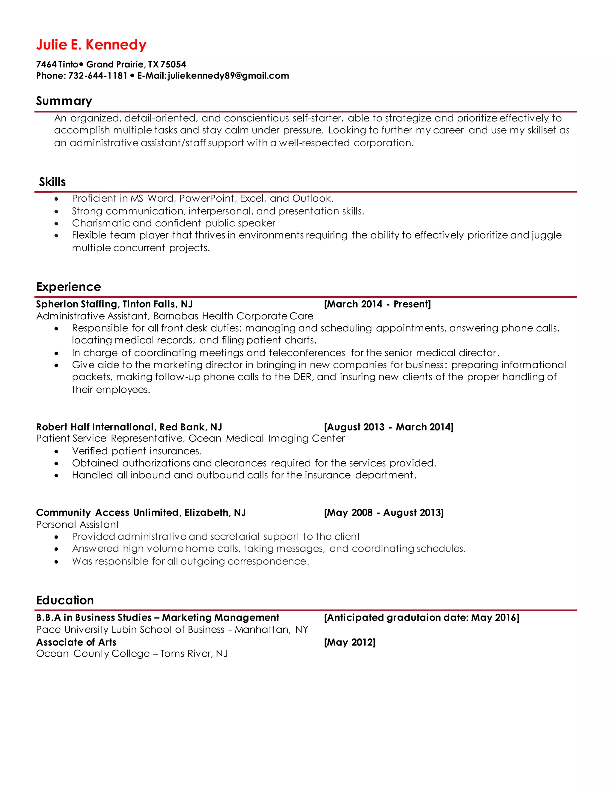 J Kennedy Resume 2015 | PDF