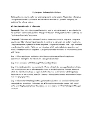 Volunteer Referral Guideline | PDF