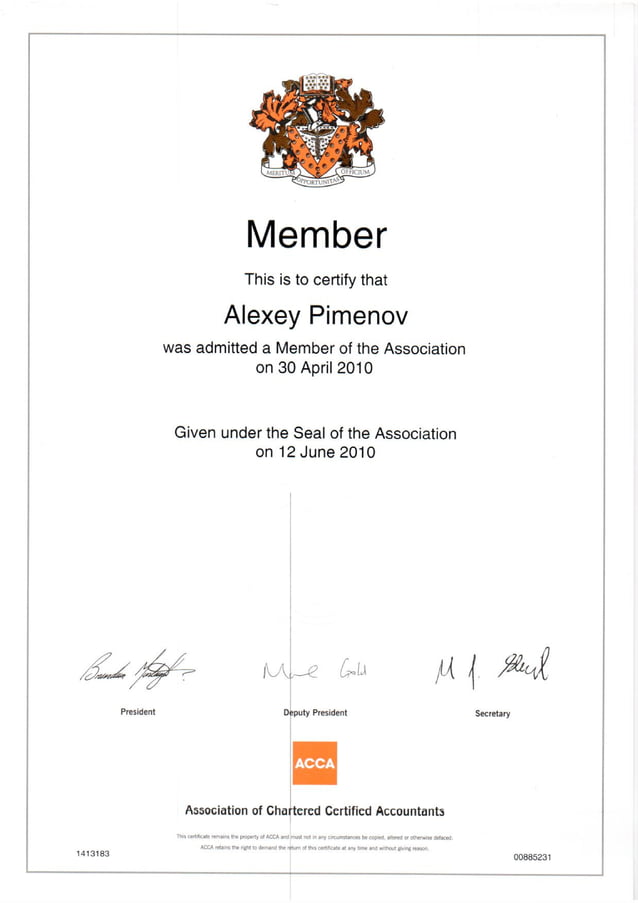 ACCA Certificates | PDF