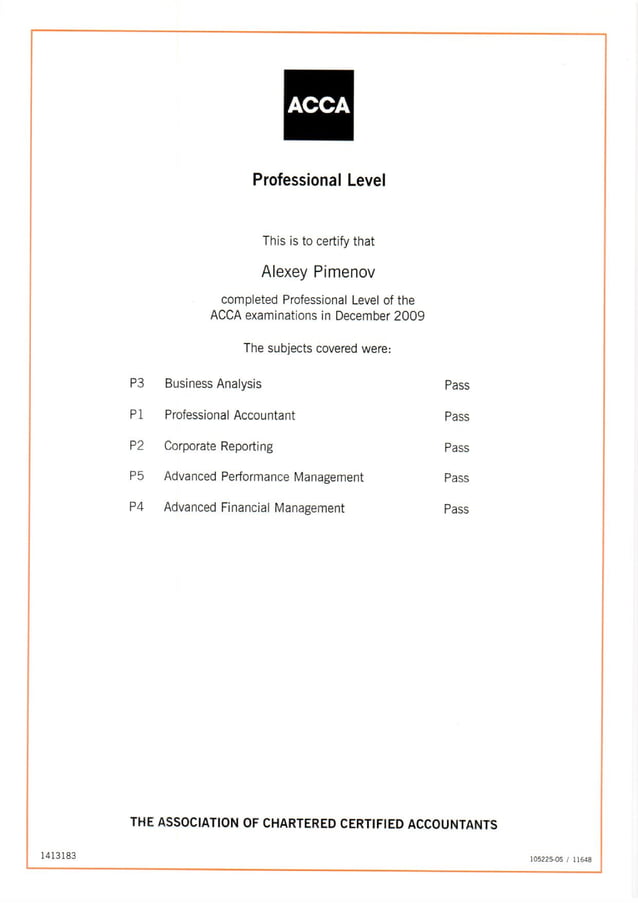 ACCA Certificates | PDF