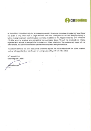 Interim Reference by carpooling.com