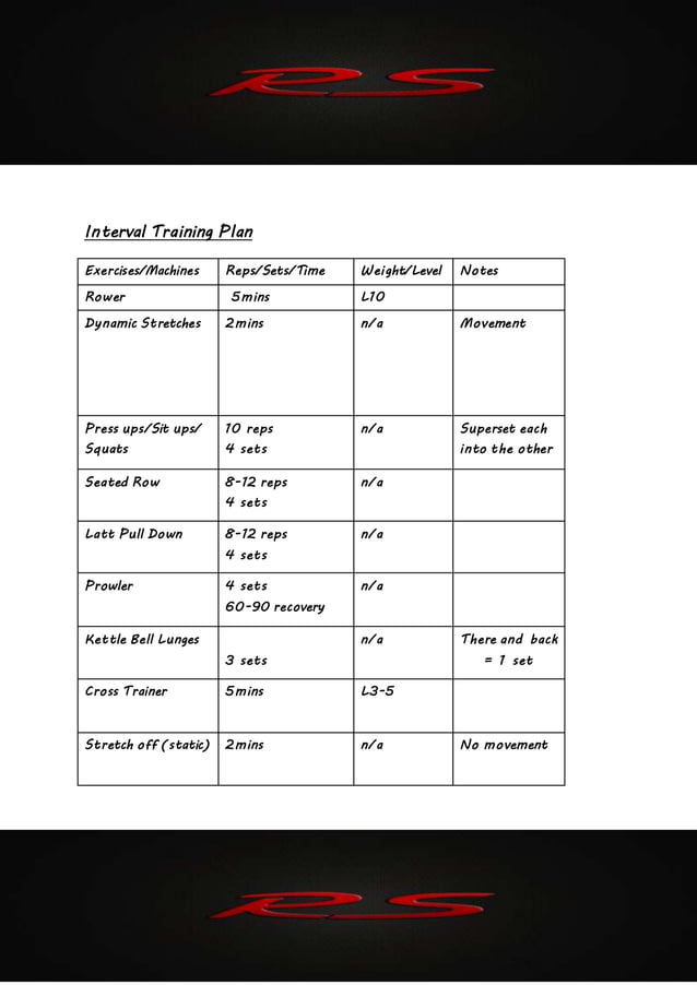 exercise plan template 1 | PDF