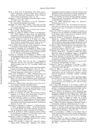 Self etiology of aging ideviduals with schizophrenia | PDF