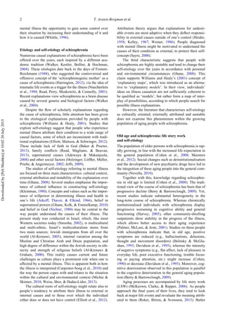 Self etiology of aging ideviduals with schizophrenia | PDF